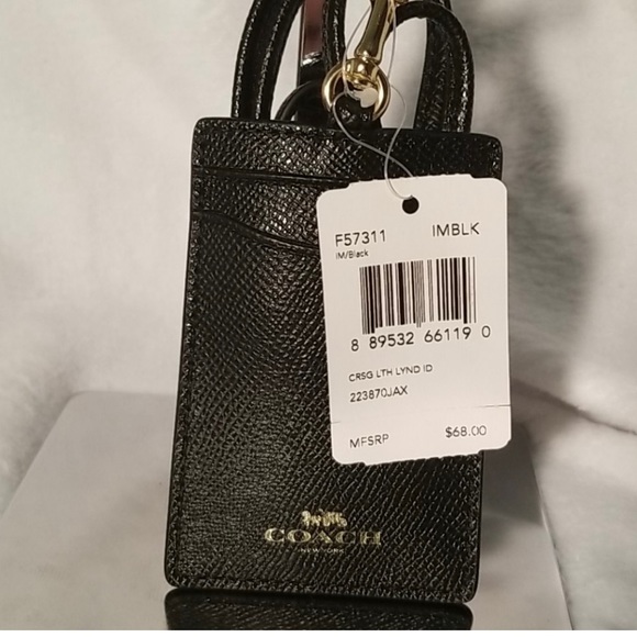 Coach | Accessories | Coach Black Textured Lanyard | Poshmark
